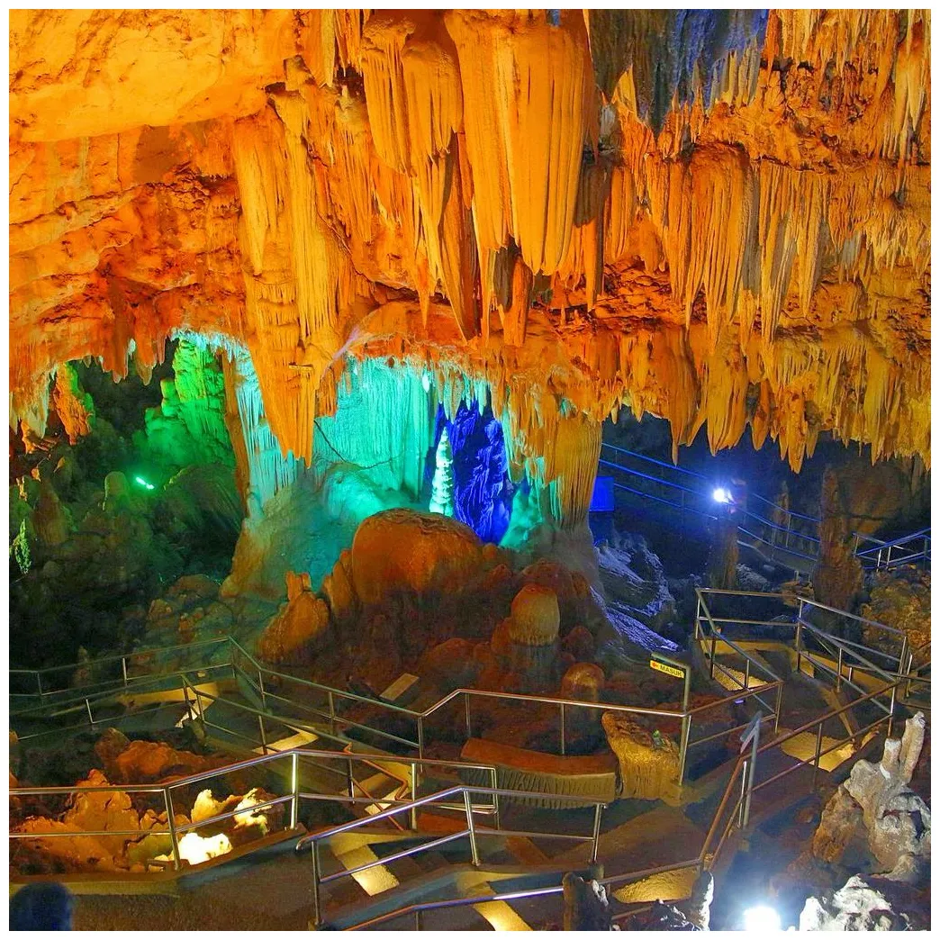 Must-Visit: Goa Gong stalactite and stalagmite majestic lighting ...