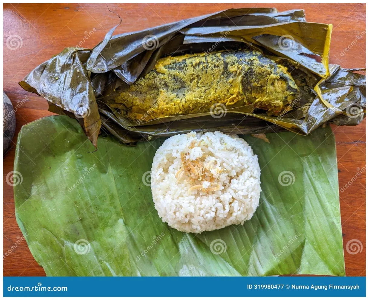 Authentic Experience: Nasi Timbel wrapped in banana leaf with salted ...