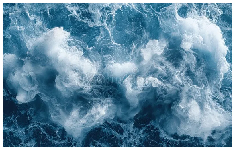 Must-Visit: Ferry boat wake foam ocean blue texture in Southeast Asia