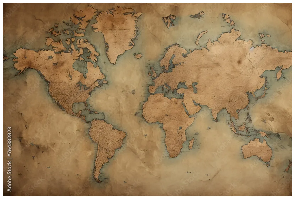 Hidden Gems: Map vintage paper texture exploration Travel Photography